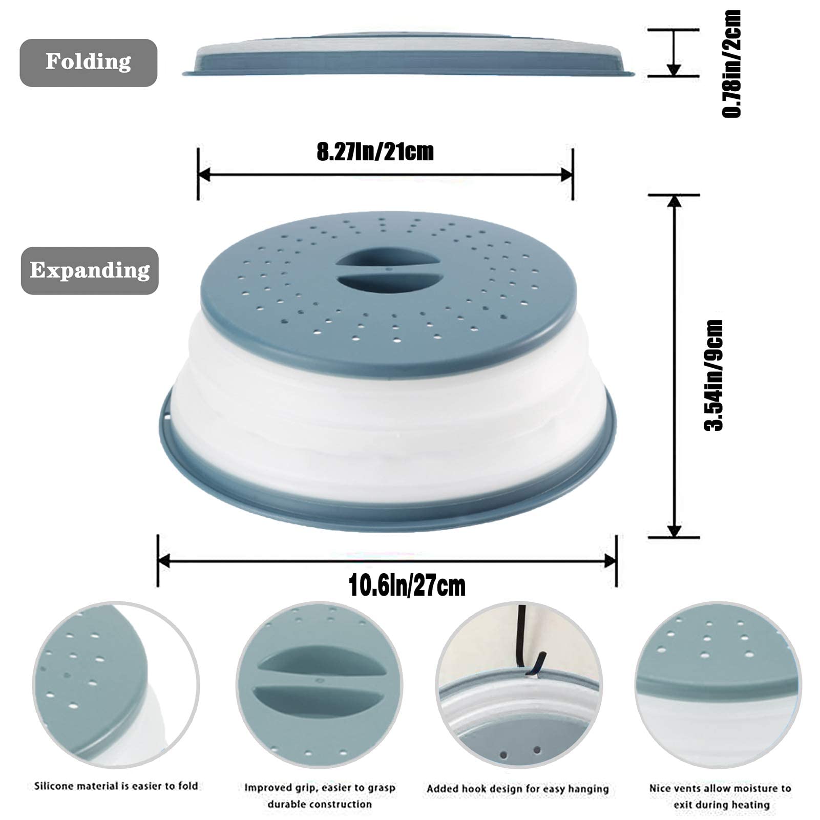 Snapklik.com : 4 In 1,WENWELL 2 Microwave Splatter Cover & 2 Mat ...