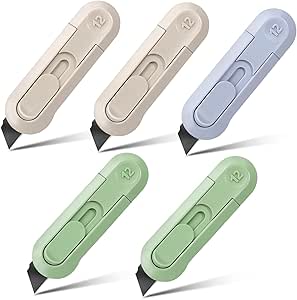 5Pcs Mini Box Cutters Utility Knife Retractable Box Opener, Teflon ...