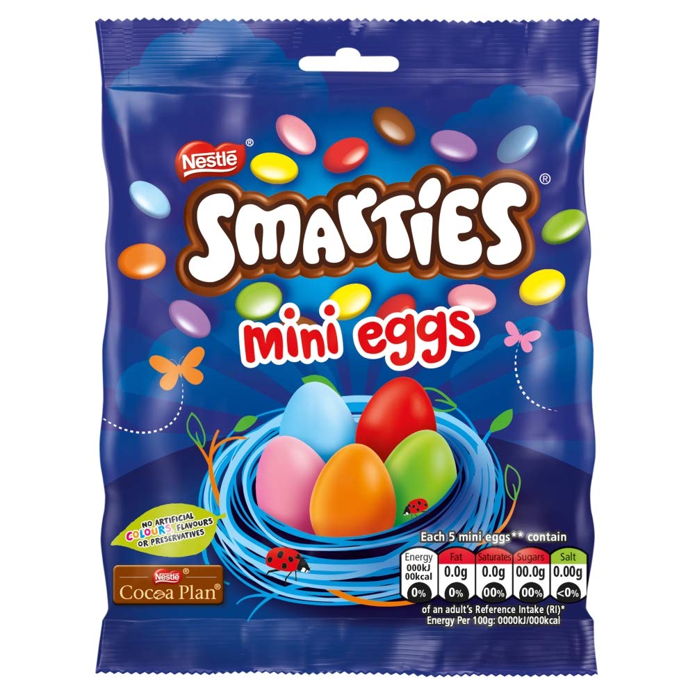 Smarties Milk Chocolate Mini Eggs Pouch, 80g : Amazon.co.uk: Grocery