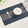 Amazon.com: FAVE Placemats Set of 6 Indigo Blue Woven with Gray ...