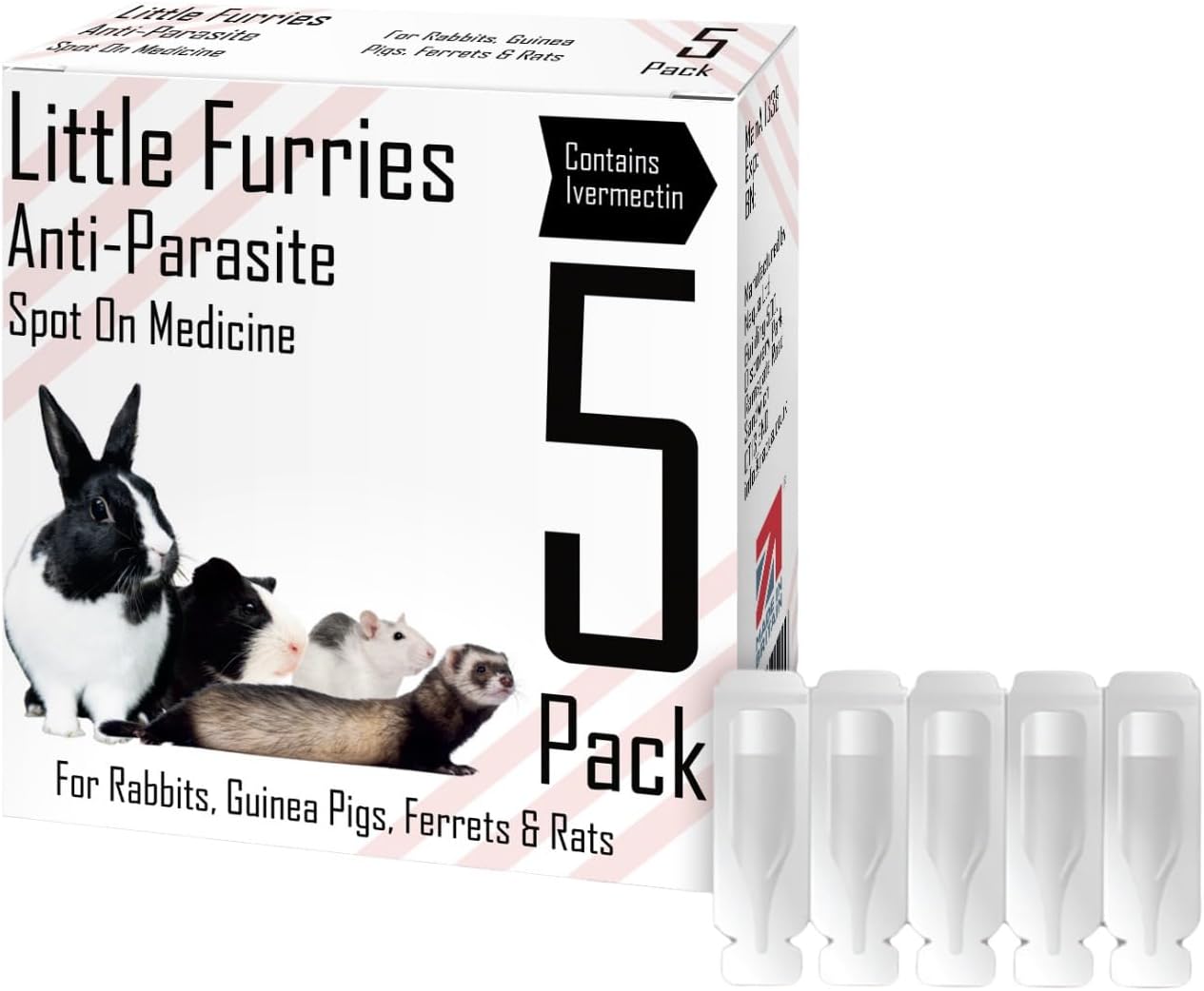 Little Furries - 5 PIPETTES - Anti-Parasite Spot-On - Treat Rabbits ...