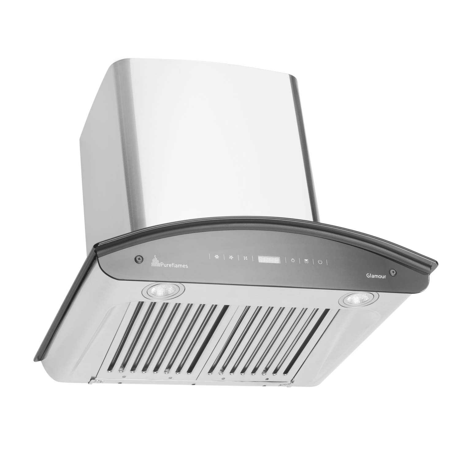 Pureflames 60cm 1200 m3/hr Chimney (Glamour 60, Steel/Grey, Free Installation Kit) : Amazon.in ...