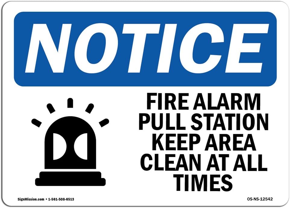 Amazon.com: OSHA Notice Sign - Fire Alarm Pull Station Keep Sign with ...