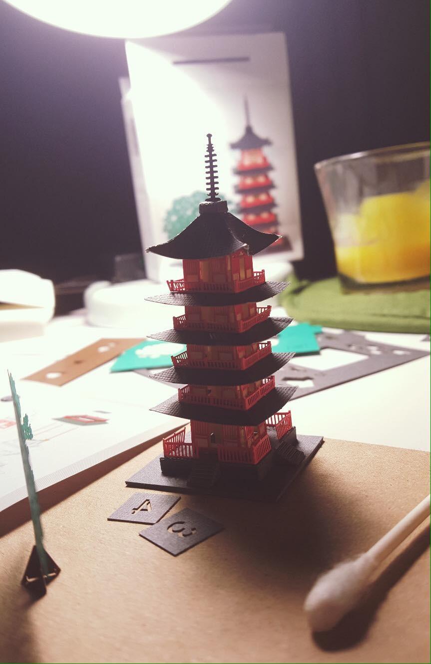 Amazon.com: Paper Nano Five Stories Pagoda Building Kit : Toys & Games