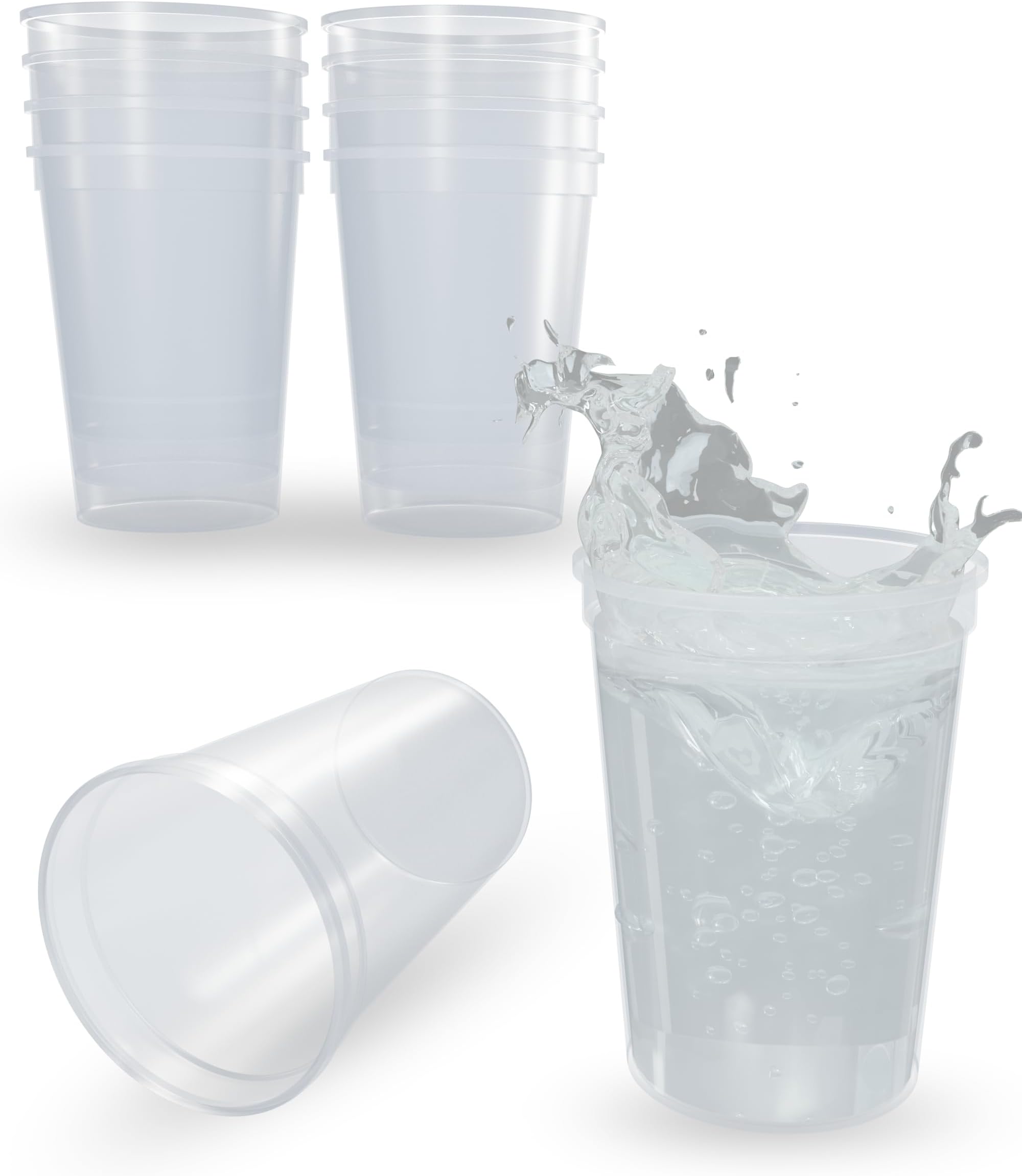 Amazon.com: Amscan Clear Plastic Cups - 18 Oz. | 20 Reusable Party Cups ...