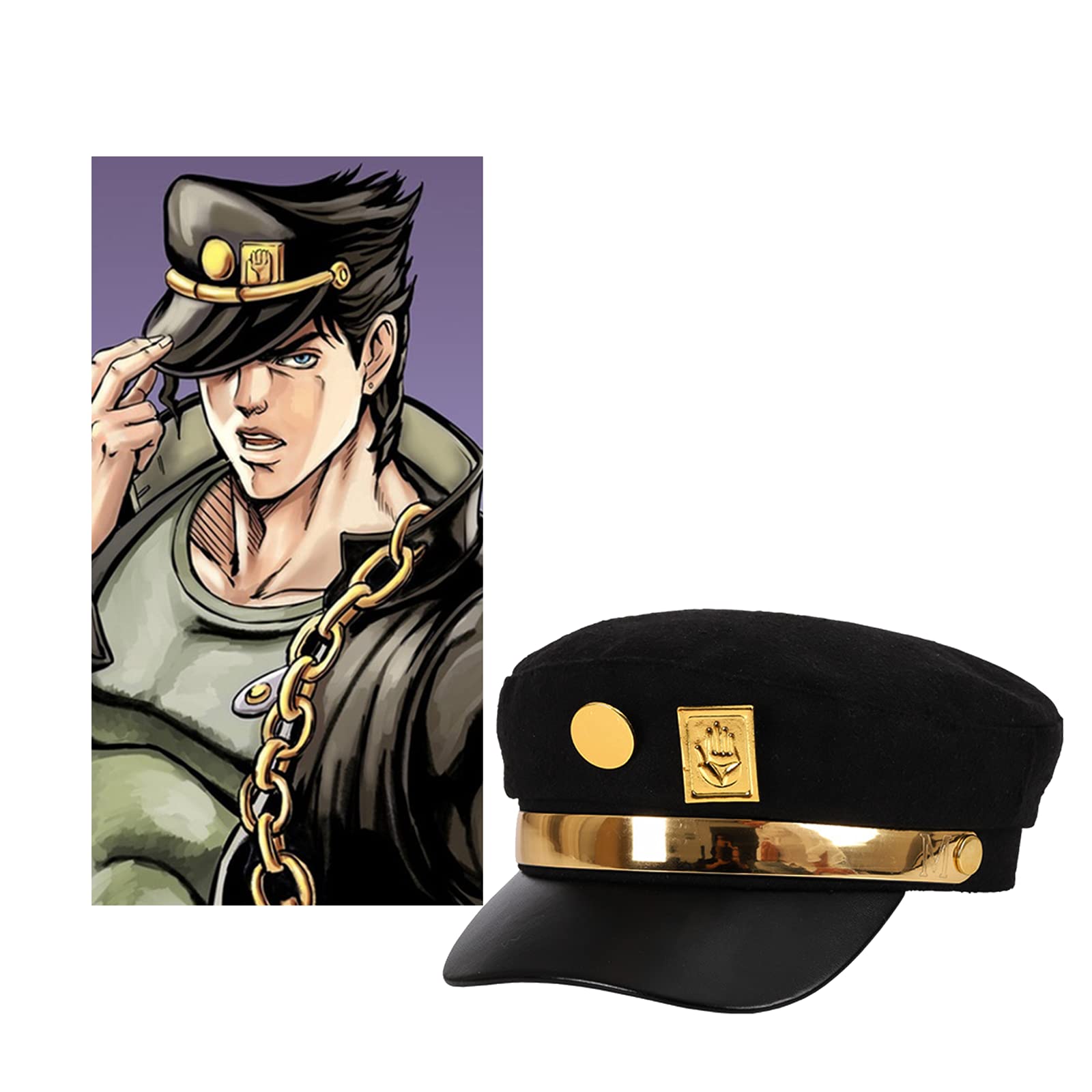 Buy YouBar Jotaro Hat JoJo's Bizarre Adventure Kujo Jotaro Cosplay ...