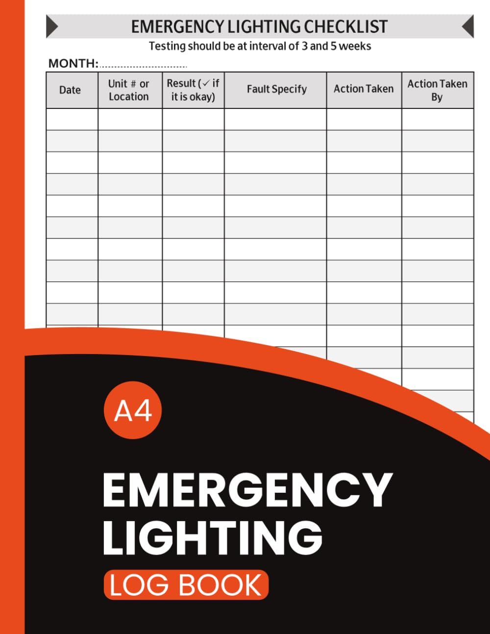 Emergency Lighting Log Book: Emergency Lighting Test Record Sheet for ...