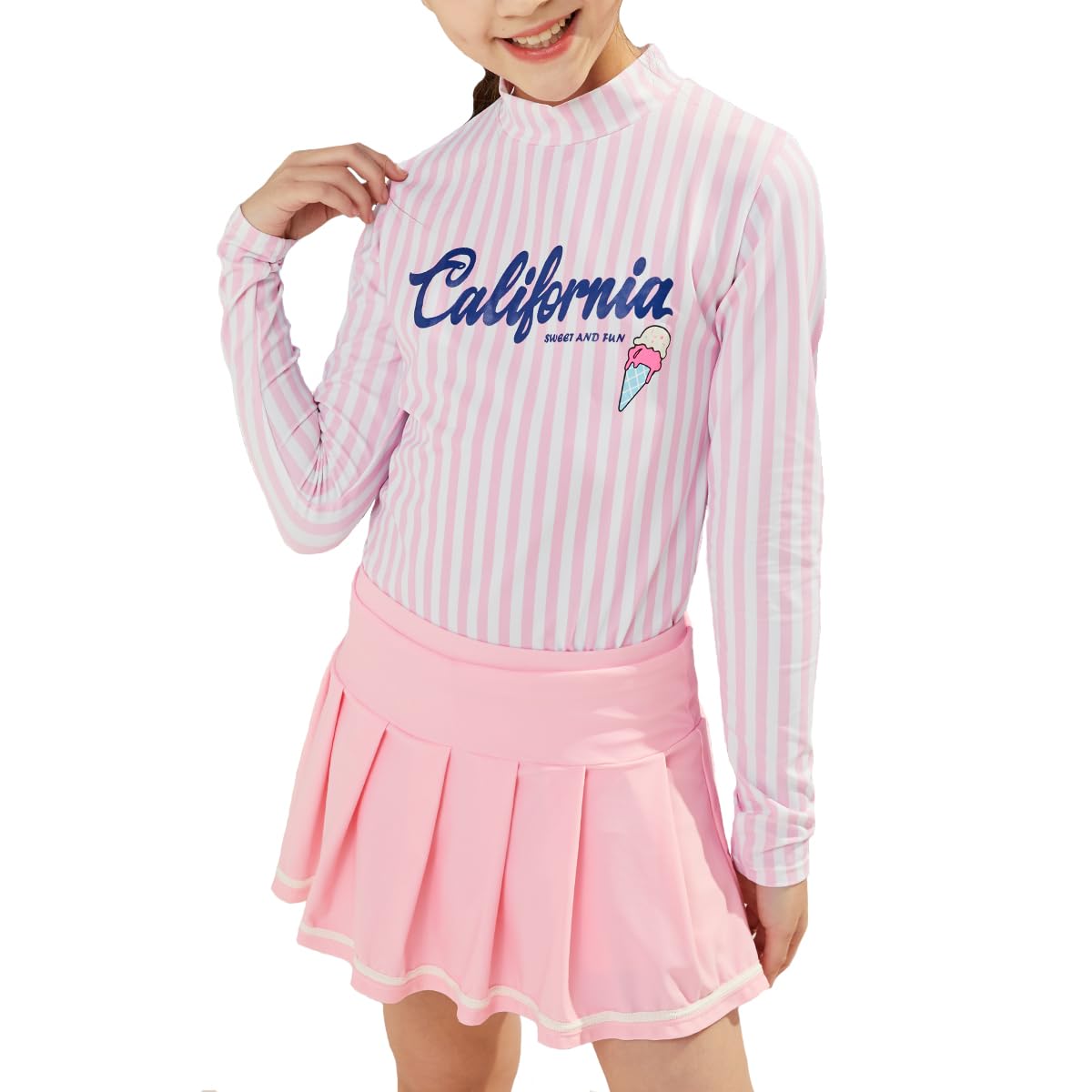 Snapklik.com : Girls Rash Guard Set Long Sleeve UPF 50+ Sun Protection ...