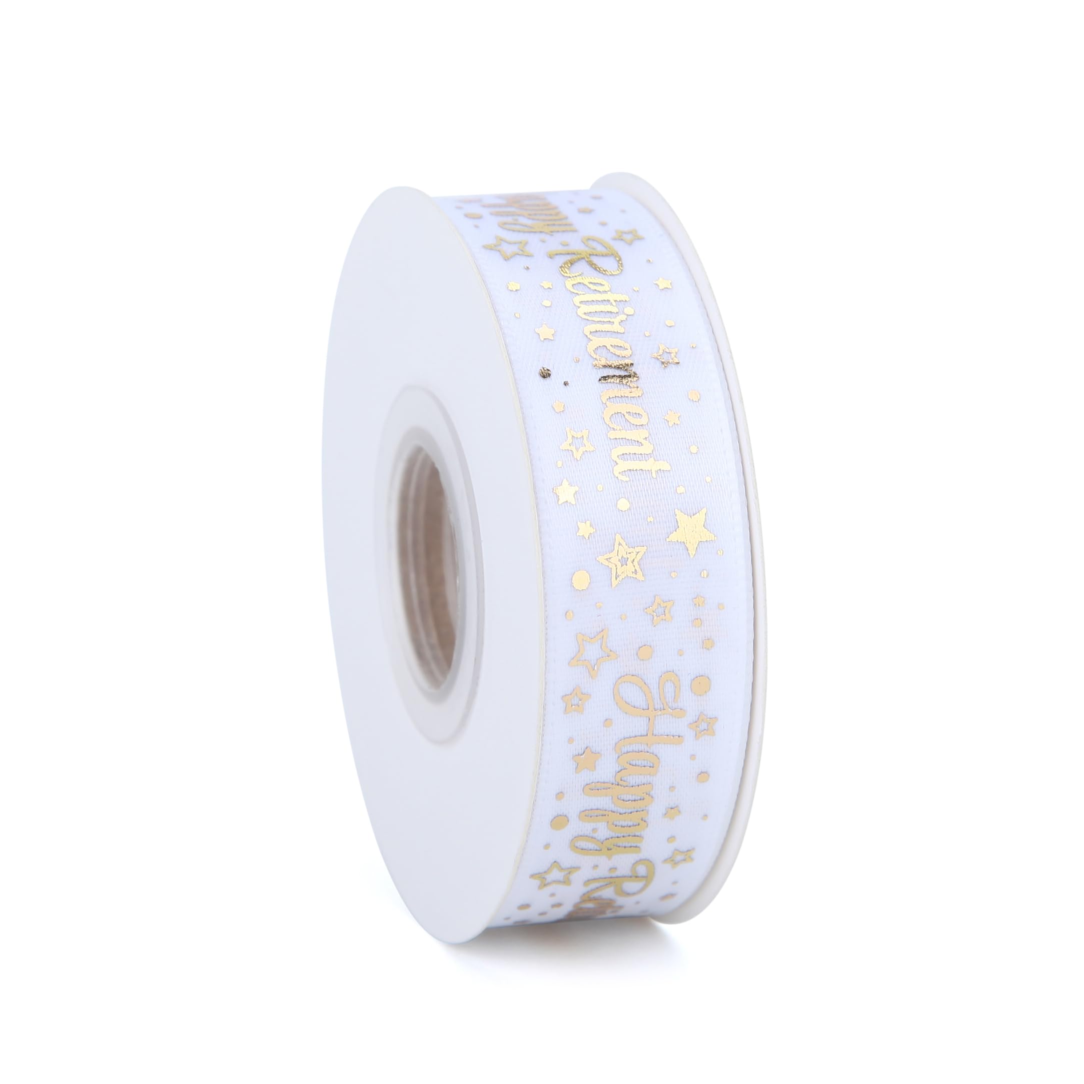 Snapklik.com : Meseey 10 Yards Retirement Ribbon White And Gold 5/8 ...