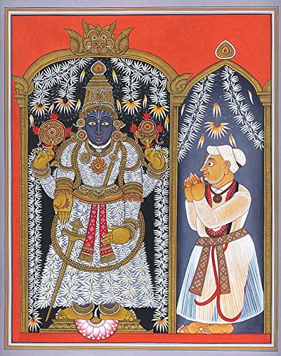 Exotic India Balaji with the Devotee - Watercolor on Paper - Artist ...