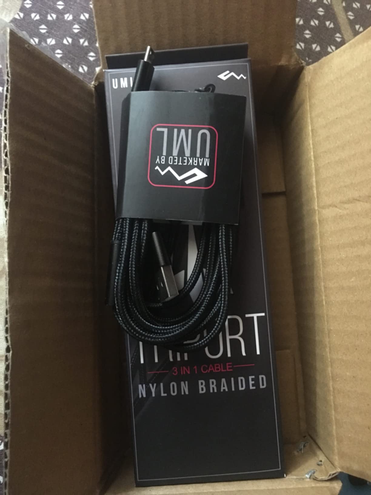 UML TRIPORT - 3 in 1 Nylon Braided Fast Charging Cable Compatible with ...