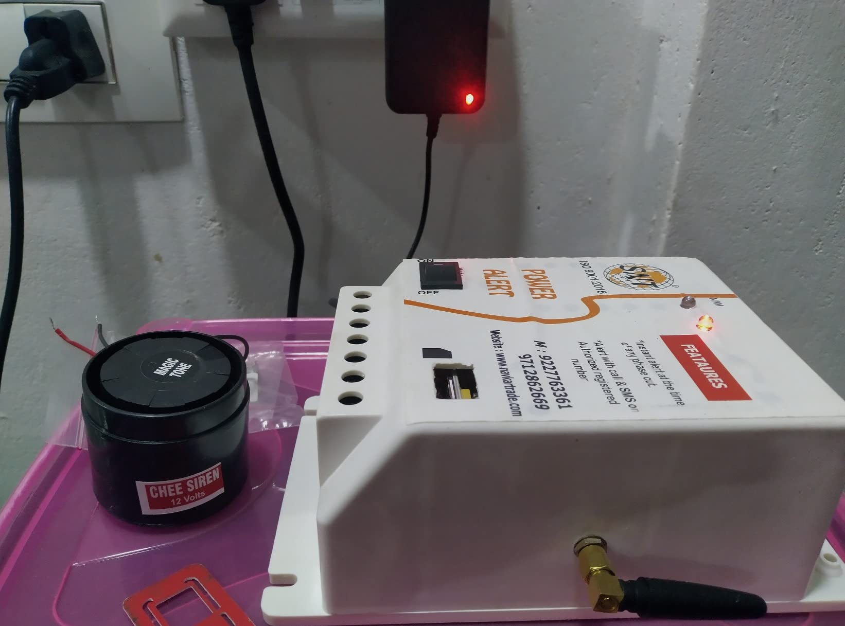 SNT GSM Power Failure Alert | Single PHASE 230V(SMS, CALL, SIREN) to 5 ...