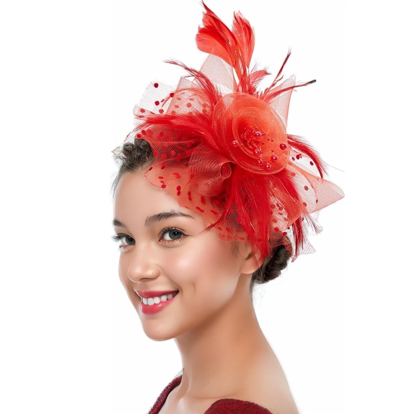 Klearsky Fascinators Hats for Women, Fancy Hats with Clip Cocktail Tea ...