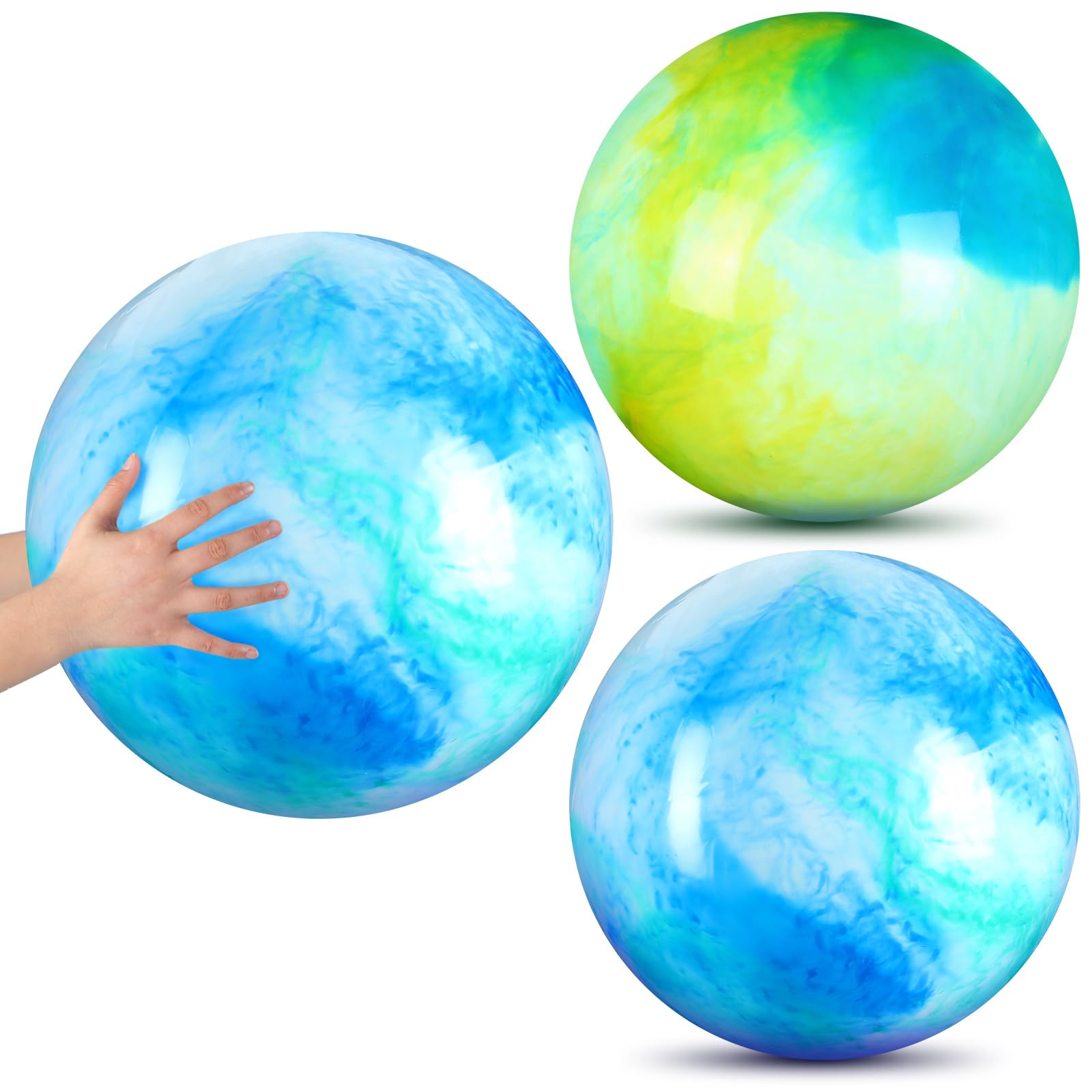 Amazon.com: Deekin 2 Pcs 15 Inch 18 Inch Marbleized Bouncy Balls Large ...