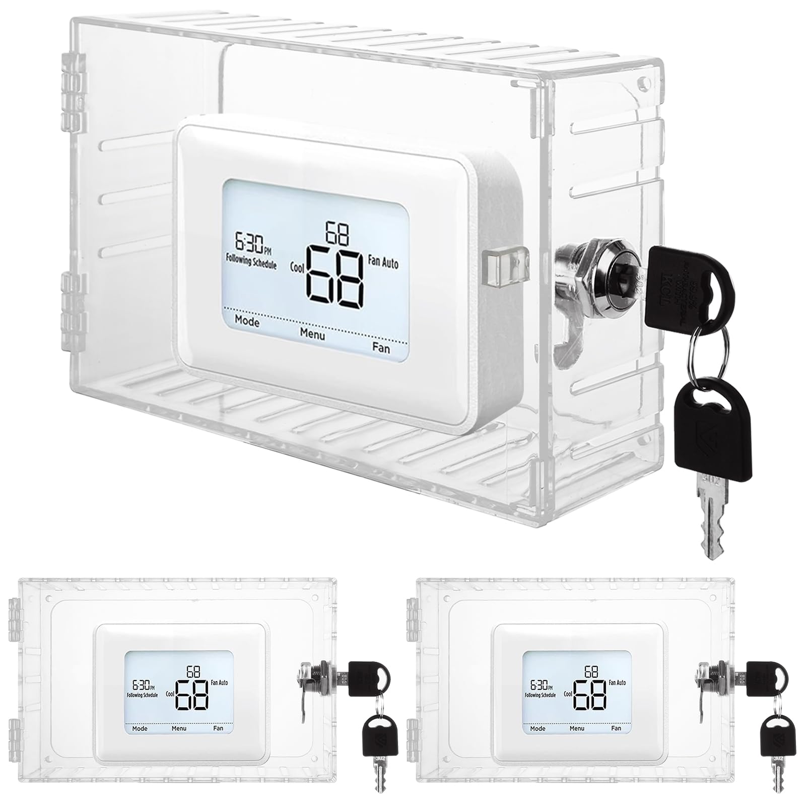 Amazon.com: SHUESS 3 PCS Large Thermostat Lock Box with Key, Universal ...