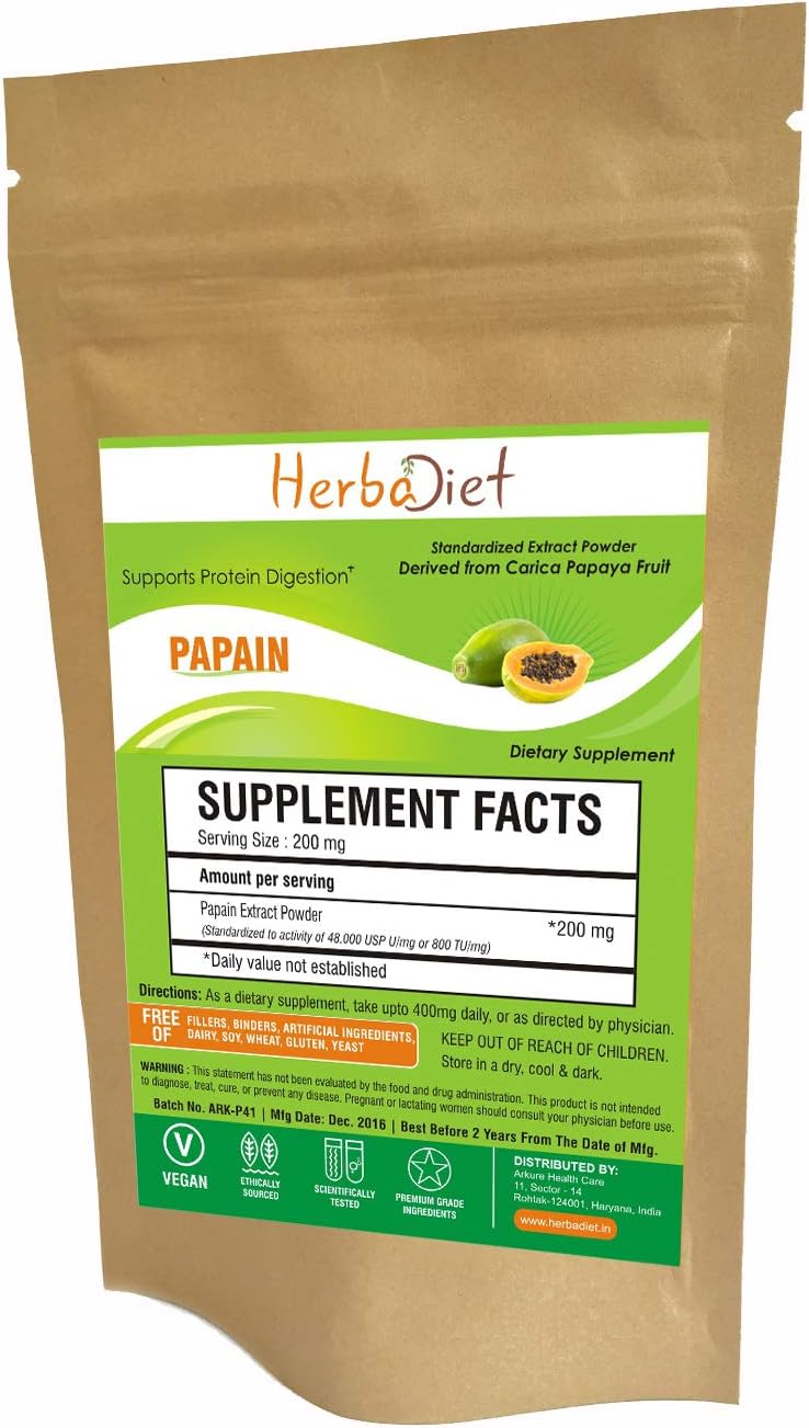 Amazon.com: Herbadiet Digestive Enzyme Supplements | Papain Papaya ...