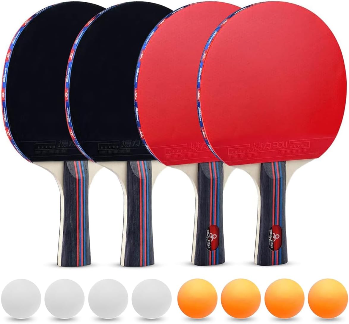 Ping Pong Paddle Set, Premium Rackets with Advanced Speed, Control and ...