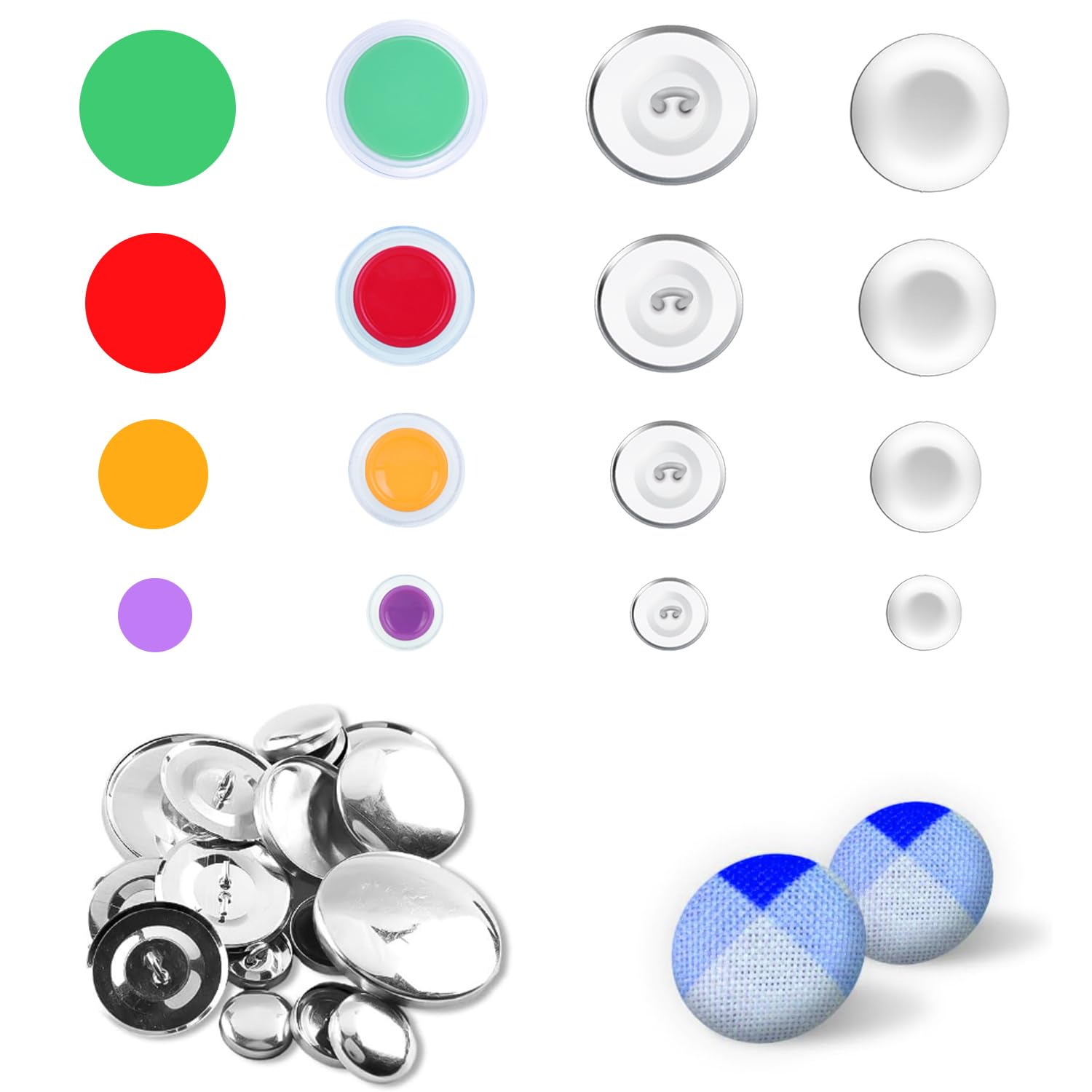 Amazon.com: Button Covers 80 Pack Upholstery Buttons DIY Fabric Button ...