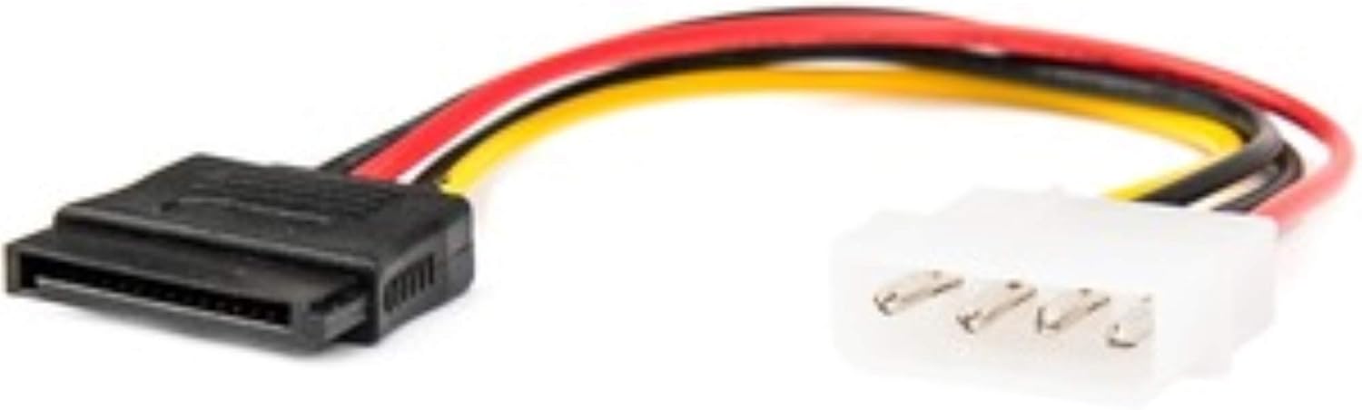 Amazon.com: Rocstor Premium 6in 4 Pin Molex to Left Angle SATA Power ...