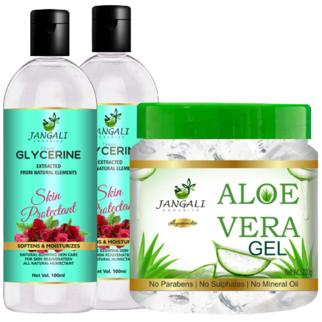 Pure Jangali Organics Aloe Vera Gel For Face, with Pure Aloe Vera ...