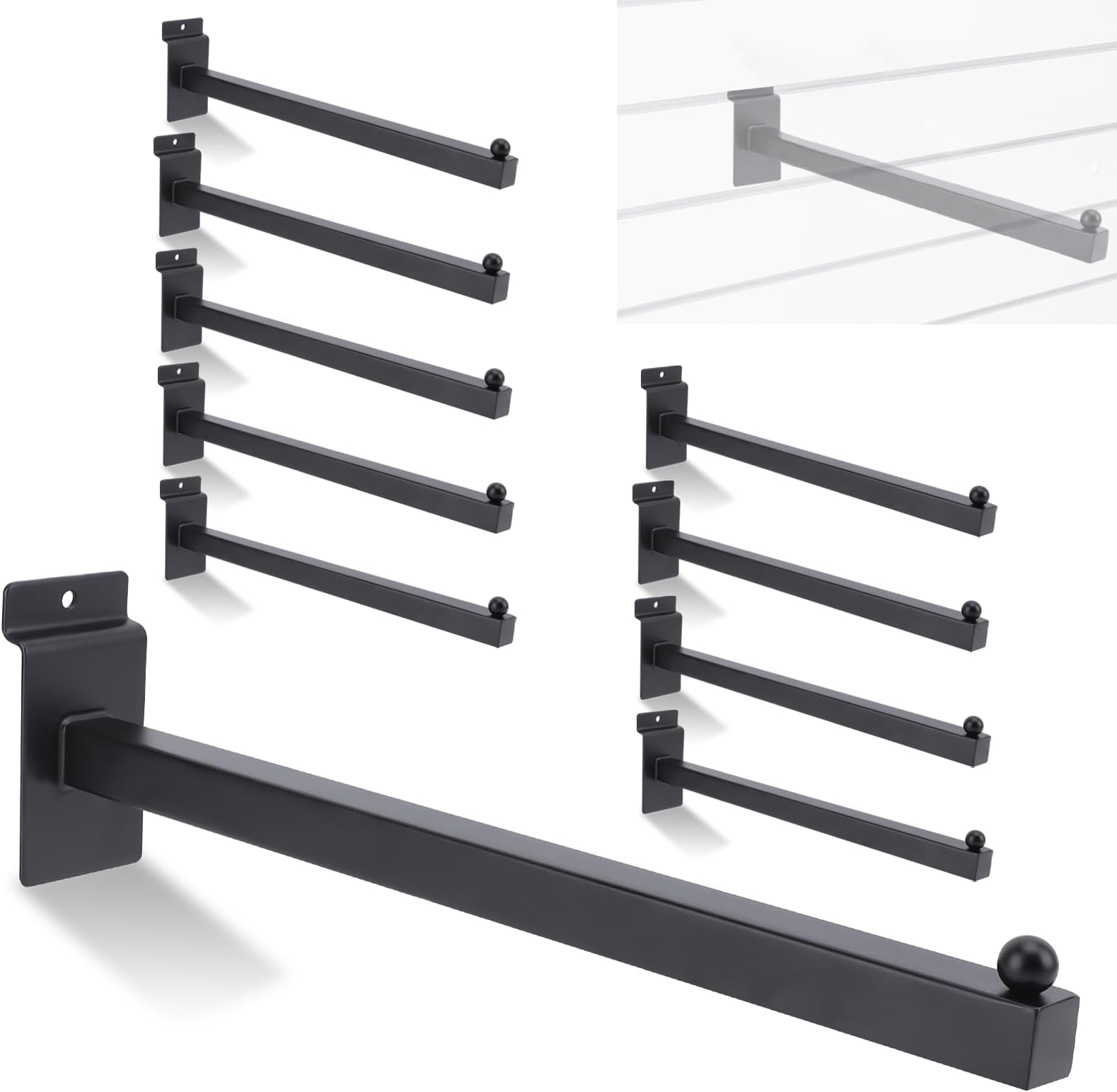 Amazon.com: YMOBBU Slatwall Straight Square Faceout Hook - Slat Wall ...