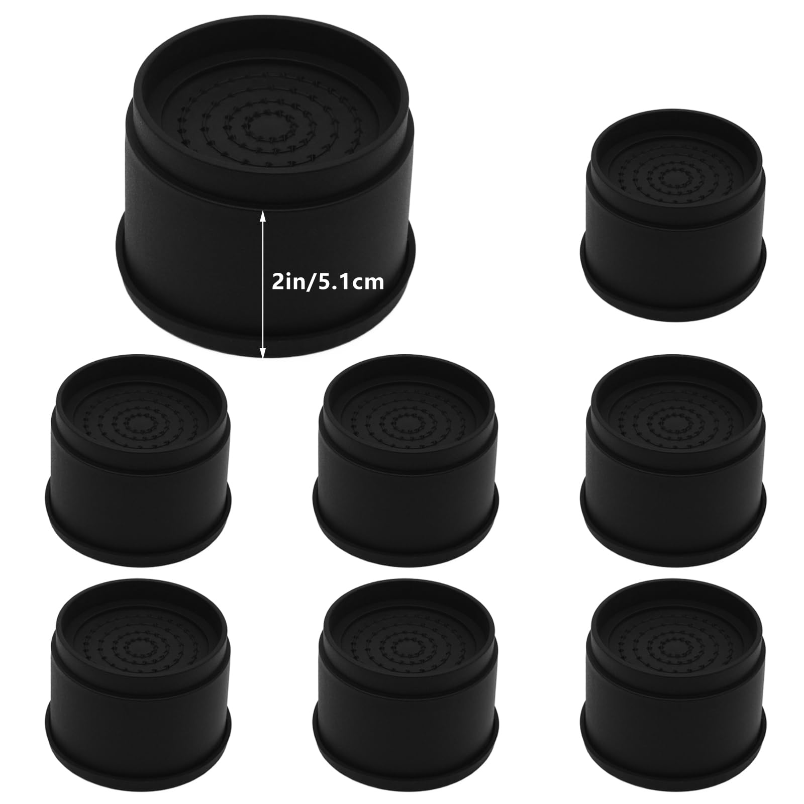Amazon.com: HANIHUA 8 Pack Furniture Risers 2 inch Black Bed Risers ...