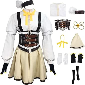 Amazon.com: TMSREBU Tomoe Mami Cosplay Costume Outfit Dress Uniform ...