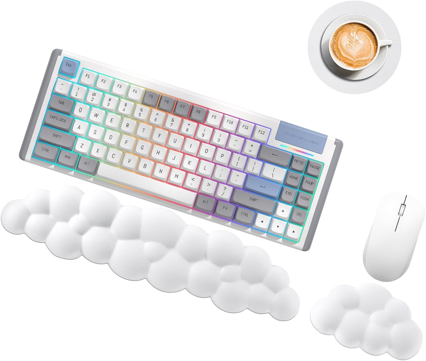 ANOMM Cloud Keyboard Wrist Rest, Cute Keyboard Rest with Palm Rest and ...