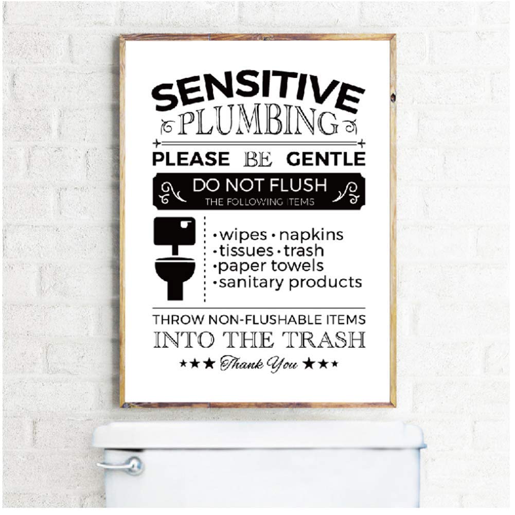 Buy Flush Toilet Sign Print Septic System Sign Sensitive Plumbing Do ...