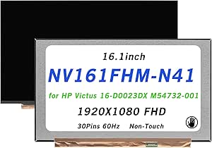 Amazon.com: WARWOLFTEAM Compatible with NV161FHM-N41 NV161FHM N41 16.1inch 1920X1080 FHD 30Pins ...