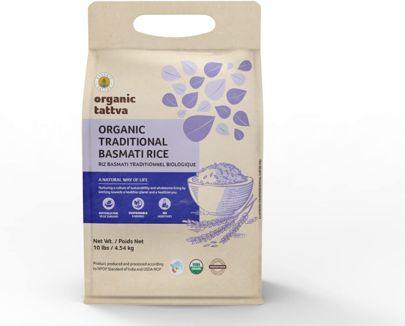 Amazon.com : Organic Traditional Basmati Rice Packed in 10 LBS Vacuum ...