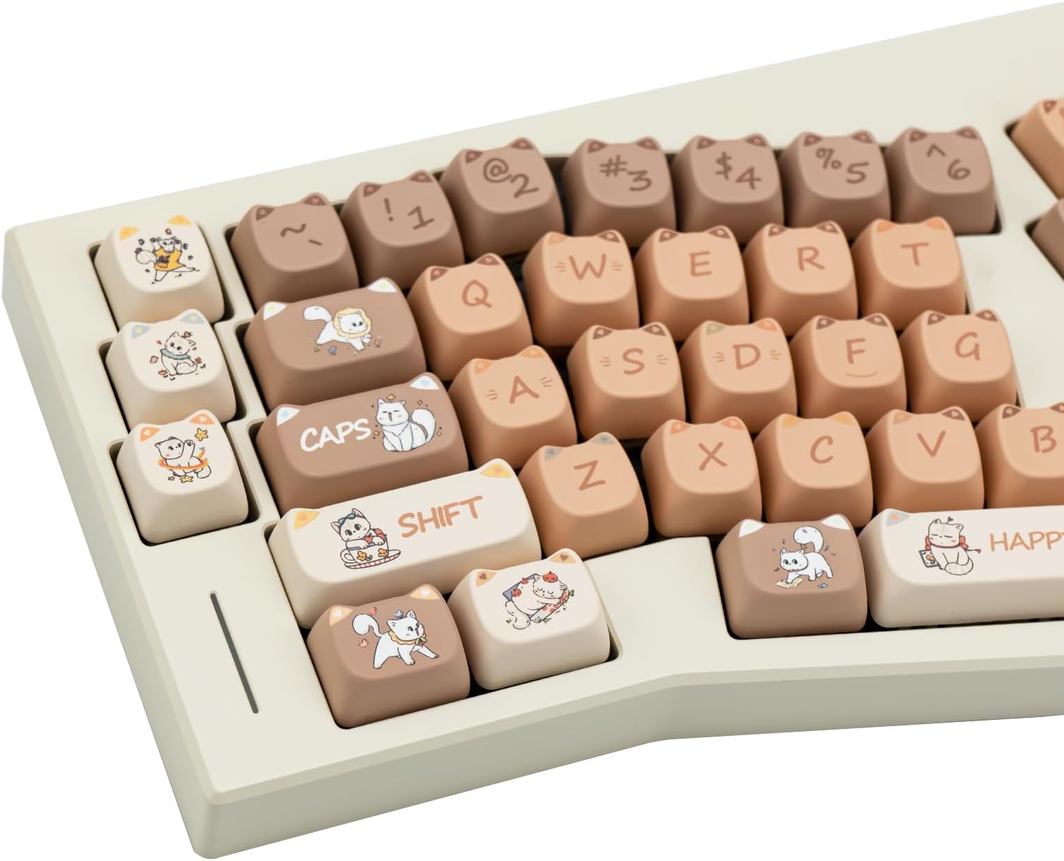 COOMICKEY PBT keycaps Cute Cat keycaps 140 Keys Mao Profile keycaps ...