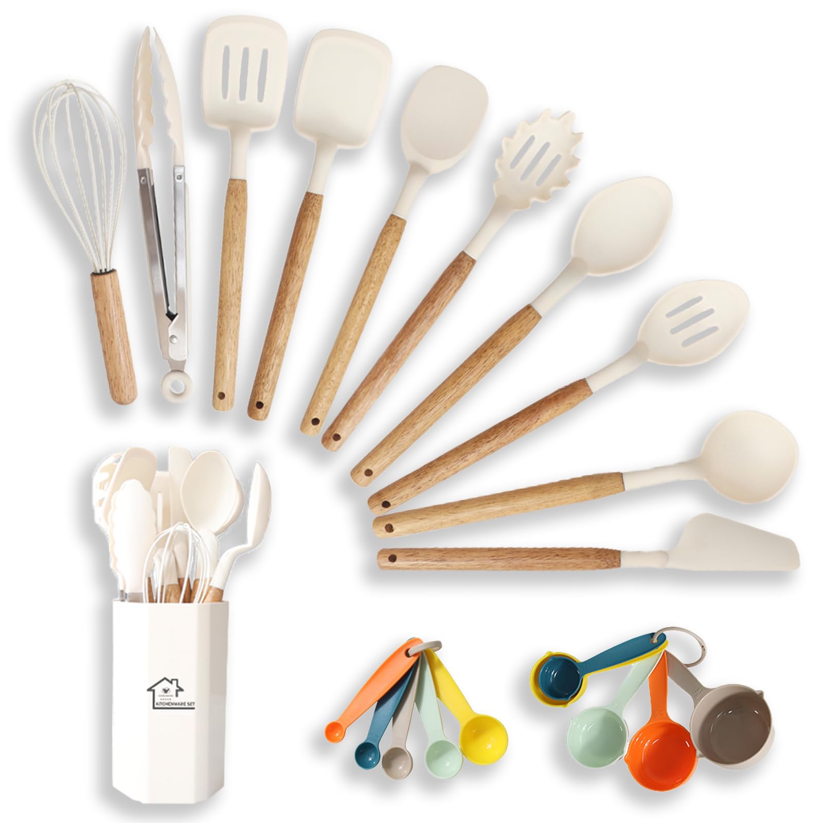 Amazon.com: Bebiger Kitchen Cooking Utensils Set, 21 pcs Non-Stick ...