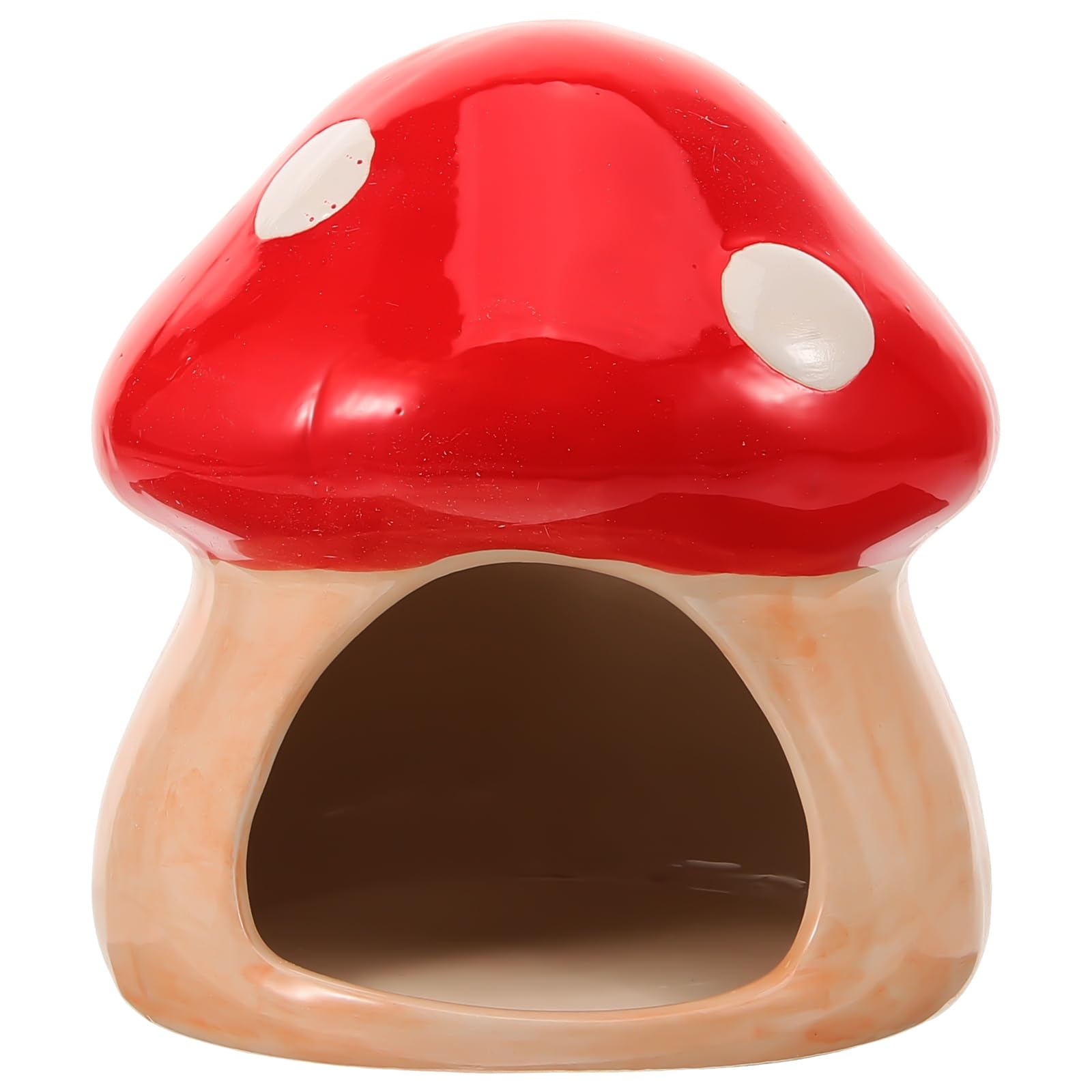 POPETPOP Ceramic Hamster Hideout Mushroom Shape Pet Hideout Hamster ...