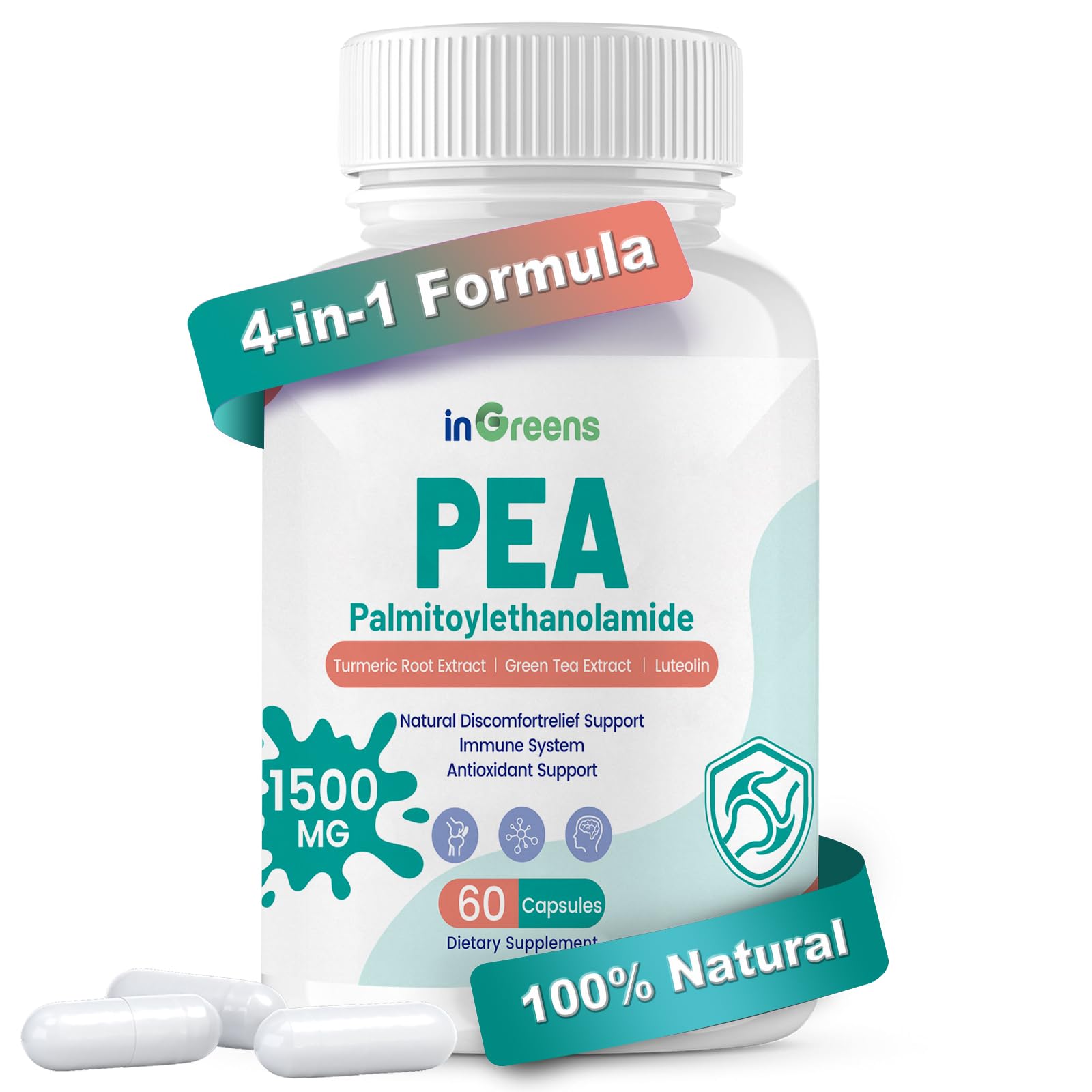 Amazon.com: inGreens High Potency 4-in-1 Palmitoylethanolamide, 700mg ...