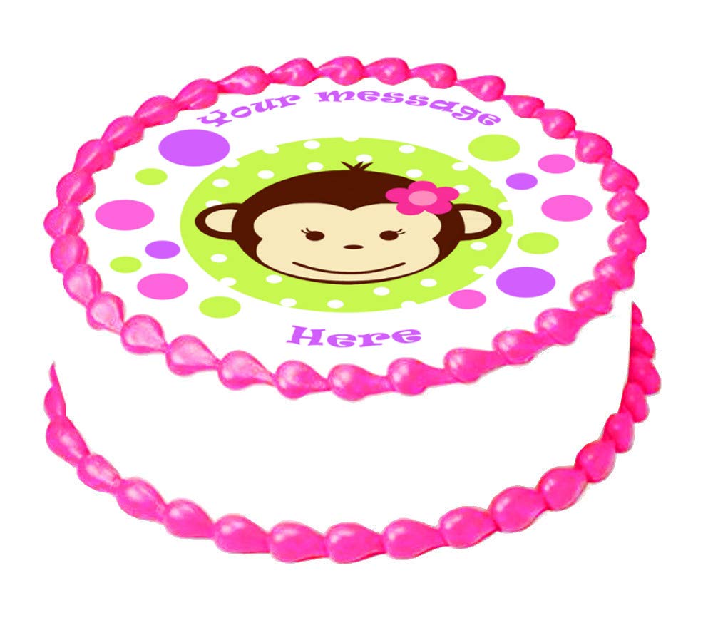 Pink Mod Monkey Cake Topper