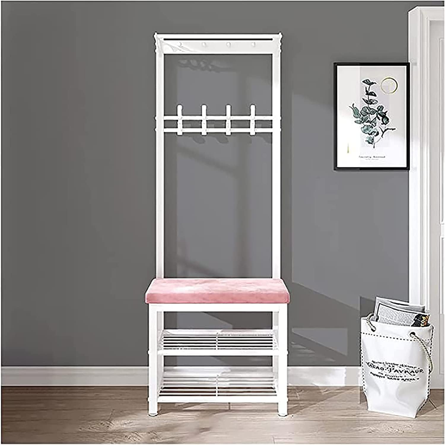 Amazon.com: Coat Rack Shoe Bench, Large Hall Tree with Bench and Shoe ...