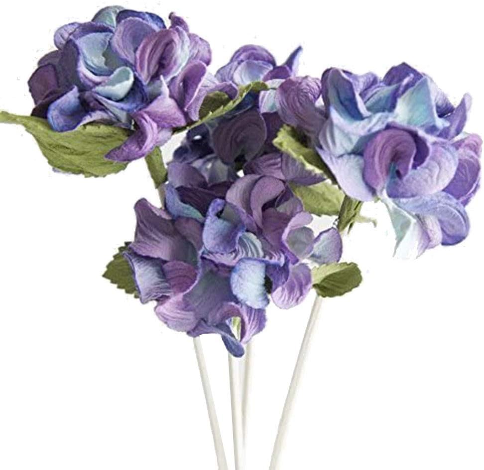 Amazon.com: 4 Violet Hydrangea Mulberry Paper Flower with Reed Diffuser ...