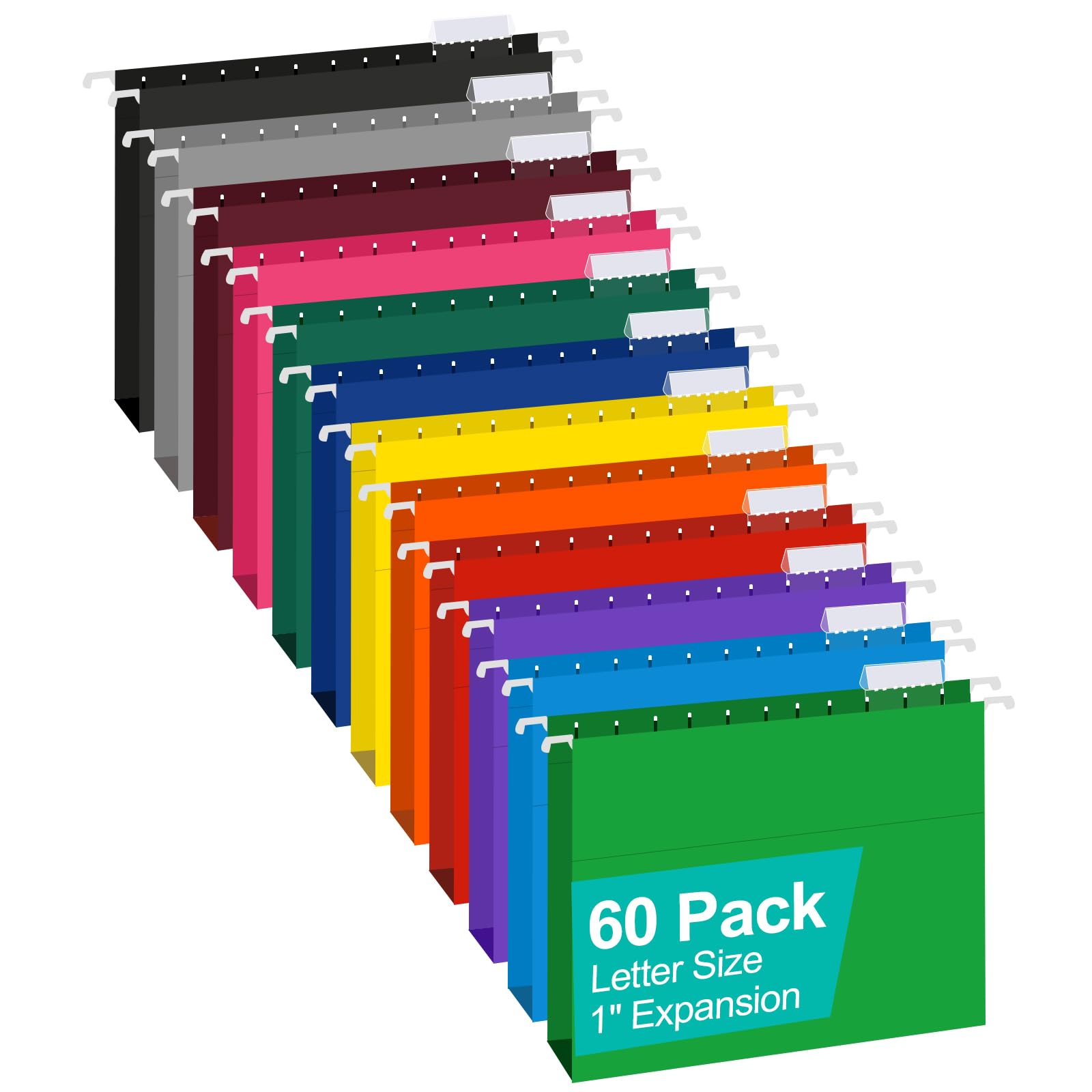 Snapklik.com : HERKKA Extra Capacity Hanging File Folders, 60 Pack ...