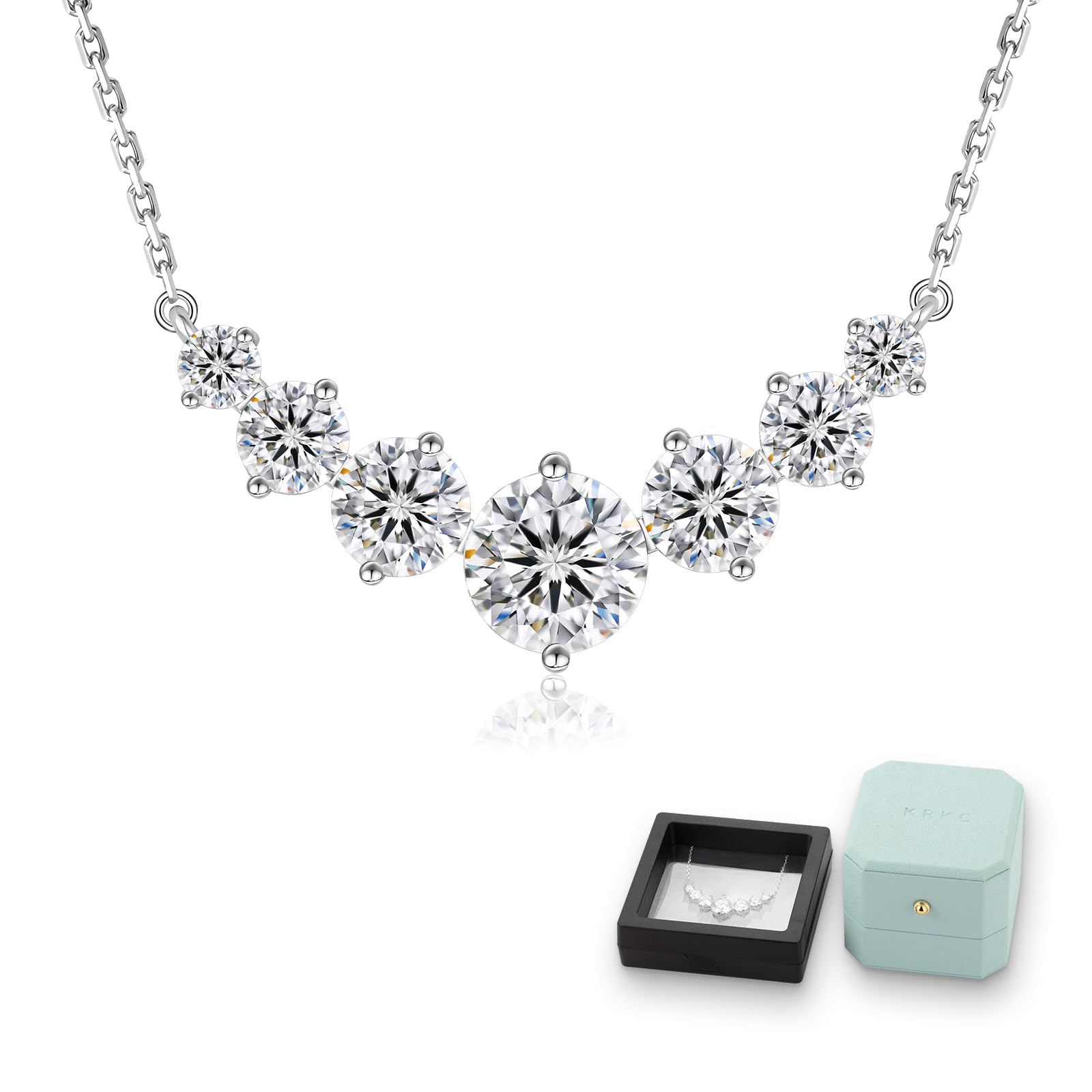 Amazon.com: KRKC Moissanite Pendant Necklace for Women, 1.7CT/2.8CT/5CT ...