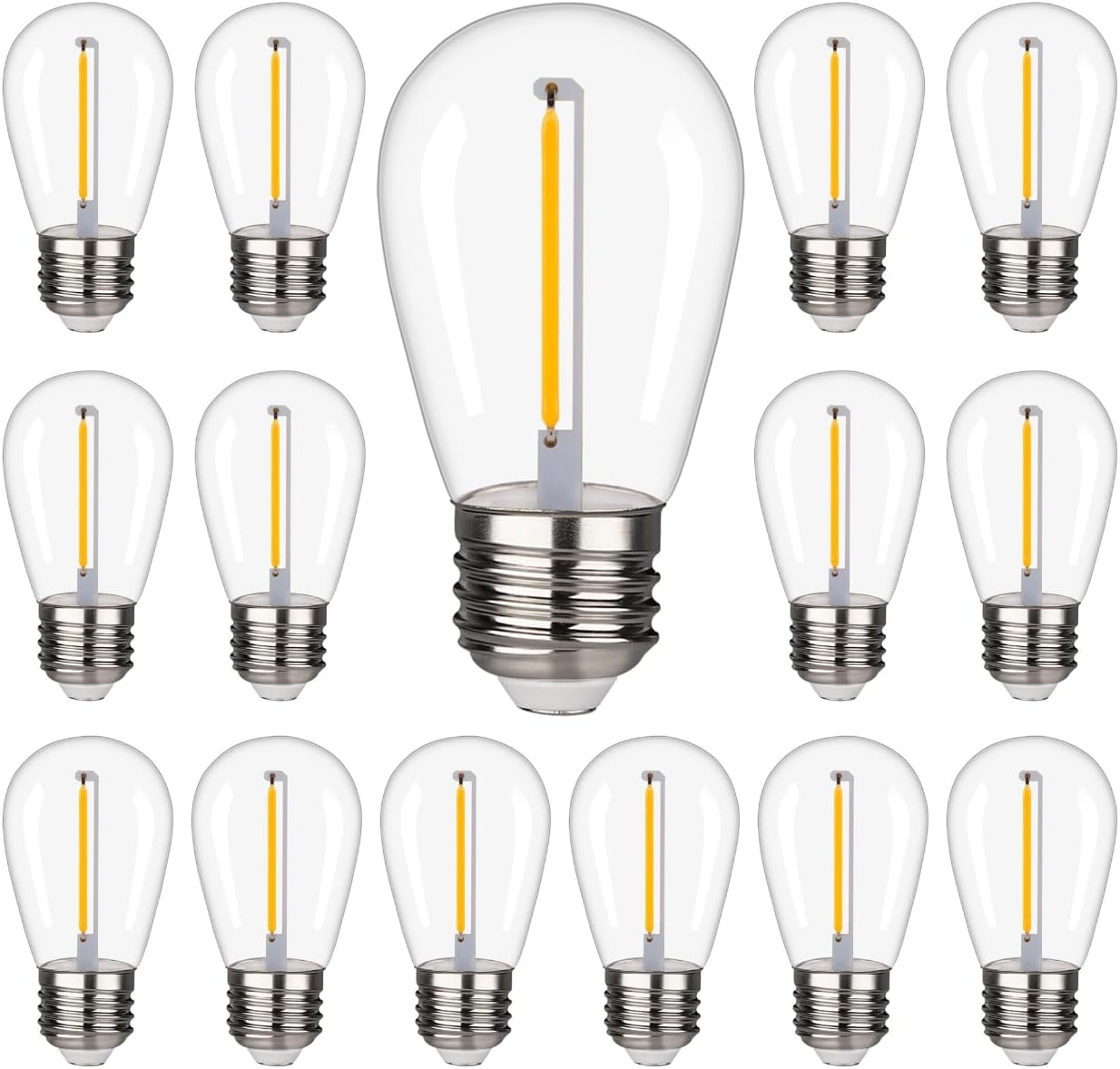 Waterproof Shatterproof S14 LED Bulb,String Light Bulbs 1W Equal to 10W Incandescent, Outdoor ...