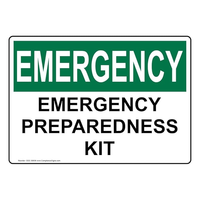 ComplianceSigns Vinyl OSHA EMERGENCY Emergency Preparedness Kit Labels ...