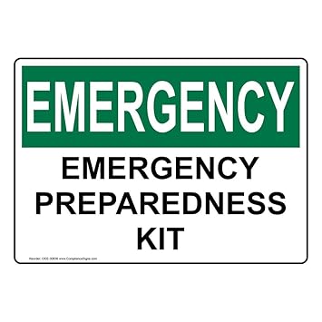 ComplianceSigns Vinyl OSHA EMERGENCY Emergency Preparedness Kit Labels ...