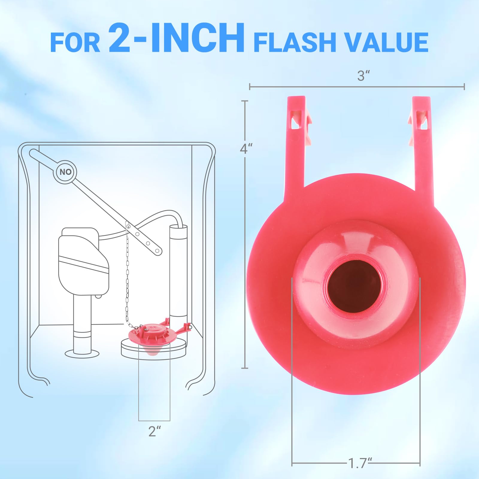 Snapklik.com : Universal Toilet Flapper Replacement 2 Inch - Compatible