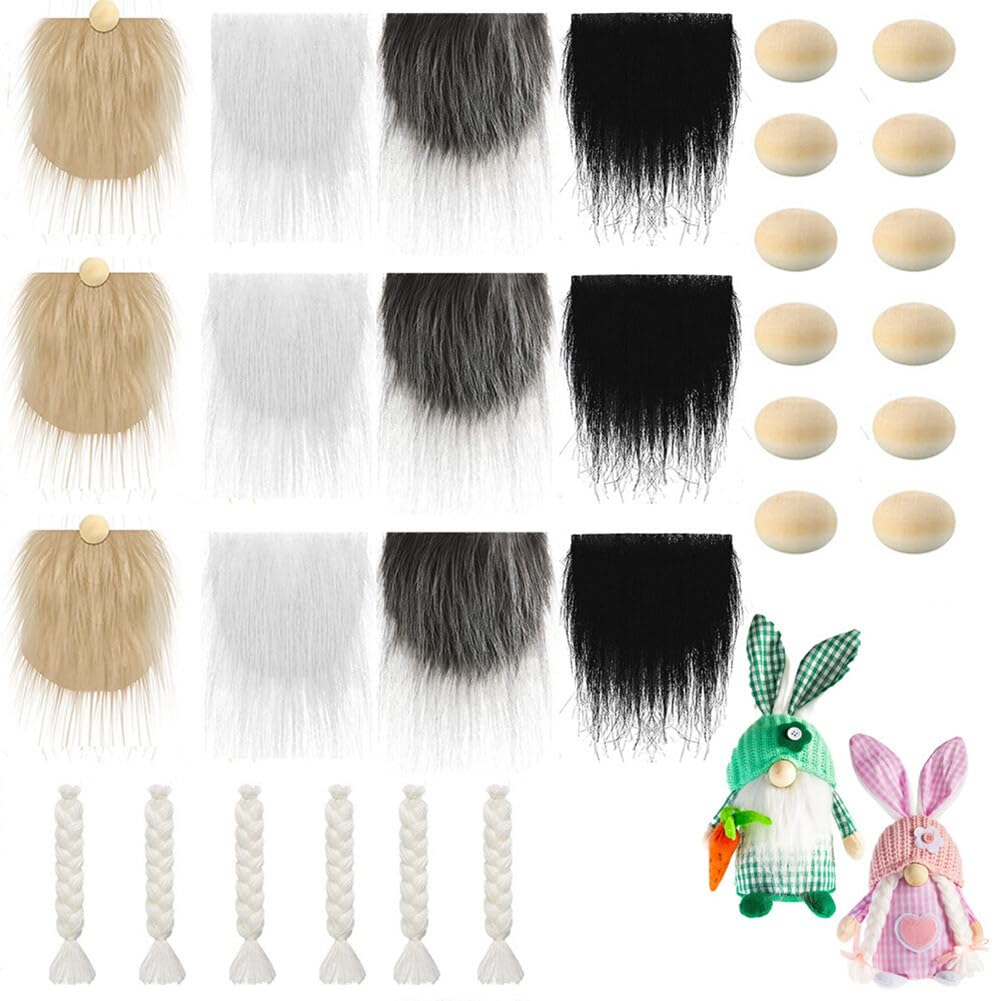 Dwarf Braids 12PCS Precut Gnome Beard, Faux Fur Gnome Beard, Handmade