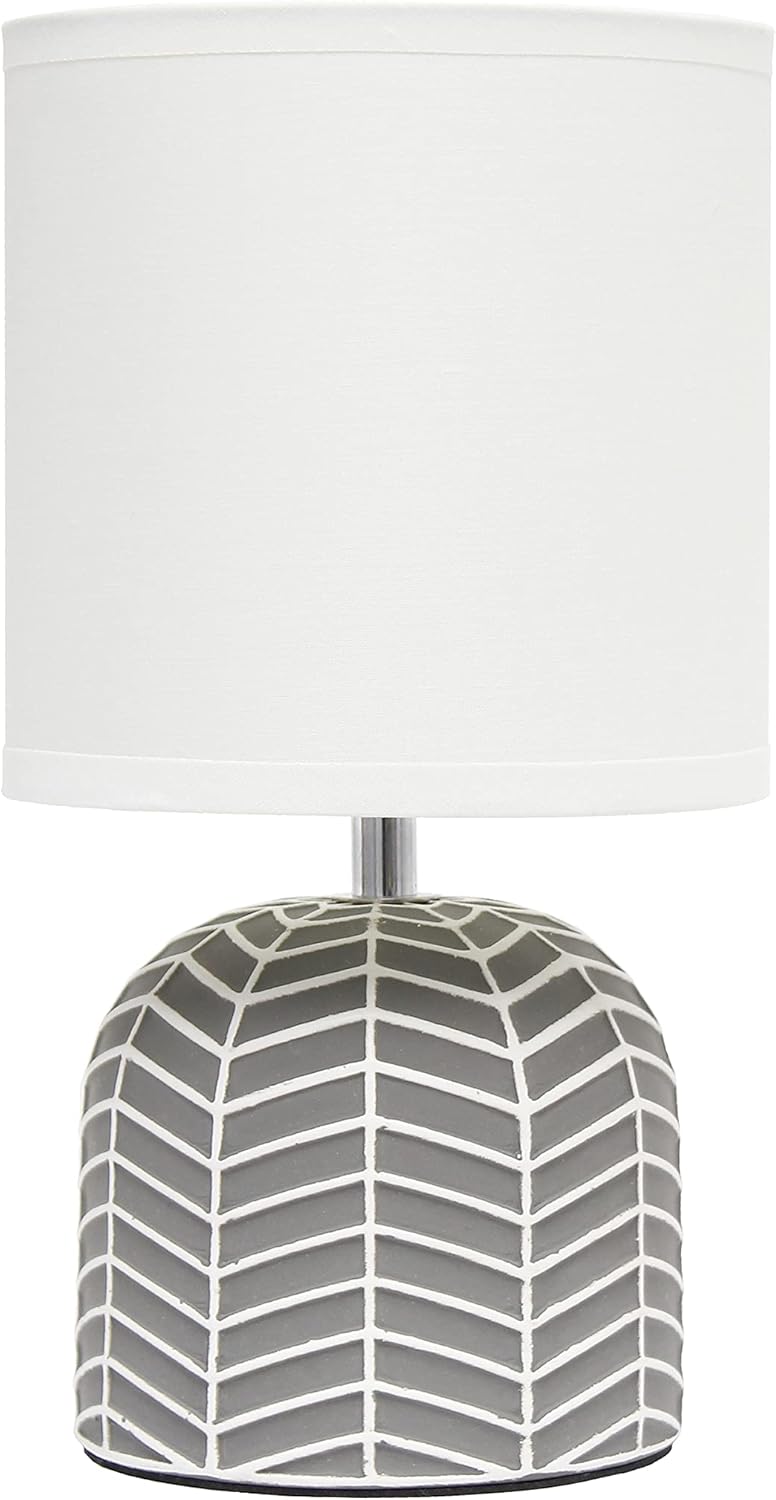 Simple Designs LT1137-GRY Petite Contemporary Table Lamp