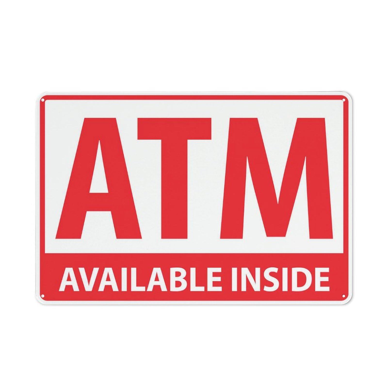 Amazon.com: Atm Available Inside Sign Safe Sign, Signs Outdoor, 12 X 8 ...