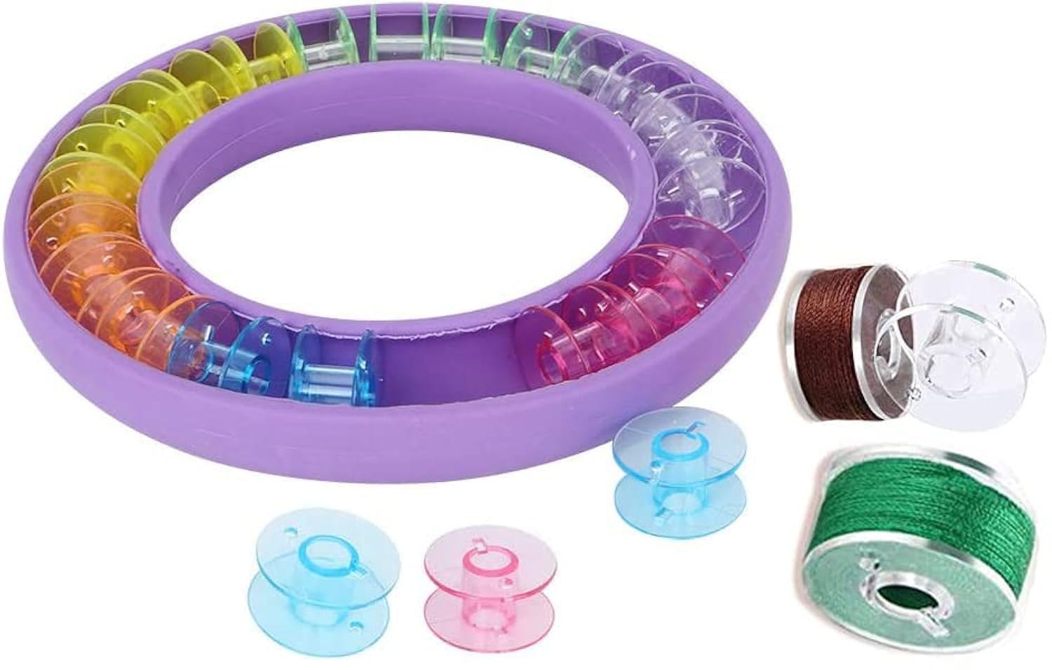 Amazon.com: Sewing Bobbin Holder Supplies & 26 Yarn Bobbins-Thread ...