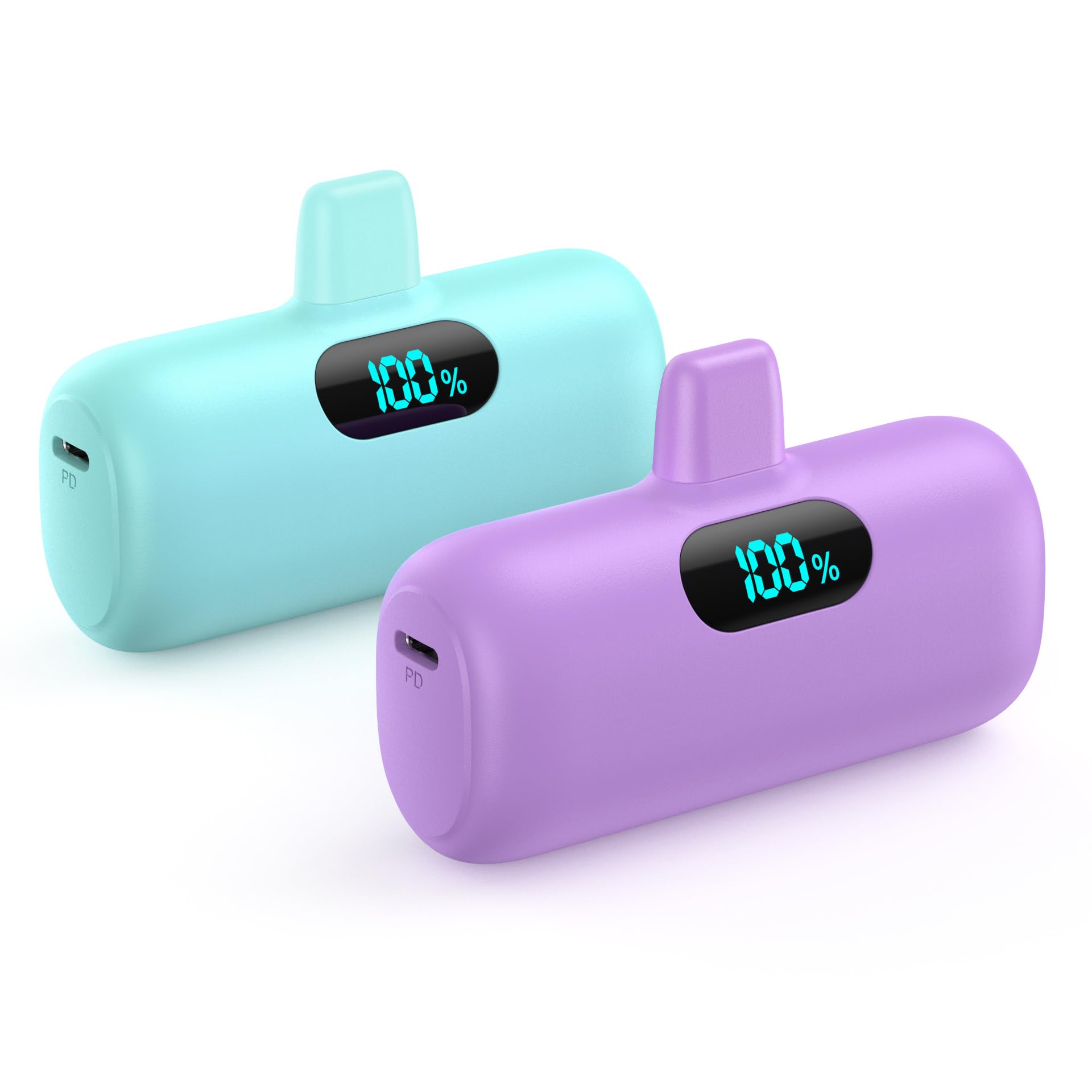Amazon.com: [2 Pack] Mini Portable Charger 5000mAh,Ultra-Compact 15W PD ...