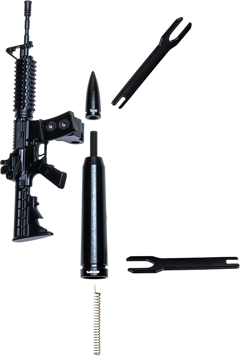 VMS Racing AR-15 M4 M16 Plata 50 Cal Calibre Bullet Antena antirrobo y ...